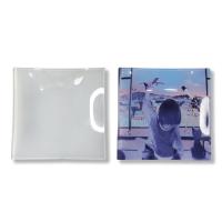 China Sublimation Tempered Glass Photo Plate Rectangle Round Steak Fruit Trays Blank Sublimation Plates for sale