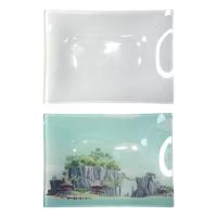 China Sublimation Tempered Glass Photo Plate Rectangle Round Steak Fruit Trays Blank Sublimation Plates for sale