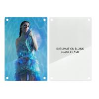 China DIY Printing Blank Sublimation Glass Photo Frame With Alloy Stand Custom Sublimation Picture Frame for sale