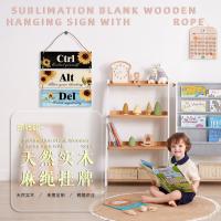 China Sublimation Heat Transfer Blank Rectangular Wooden Signage Custom Shape Cut Bamboo Wooden Blank Signage Porch Decoration for sale