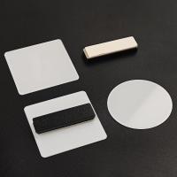 China Sublimation Name Badge Blanks Glass Fridge Magnet Custom Printing ID Tags Sublimation Magnet Badges for sale