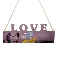 China Modern Single Sided Sublimation Wood Blanks LOVE HOME FAMILY Wooden Key Hooks For Wall And Door for sale