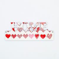 China Modern Single Sided Sublimation Wood Blanks LOVE HOME FAMILY Wooden Key Hooks For Wall And Door for sale