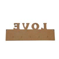 China Modern Single Sided Sublimation Wood Blanks LOVE HOME FAMILY Wooden Key Hooks For Wall And Door for sale