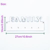 China Modern Single Sided Sublimation Wood Blanks LOVE HOME FAMILY Wooden Key Hooks For Wall And Door for sale