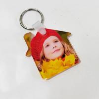 China Custom Blank Sublimation Acrylic Keychain Heat Press Acrylic Keychain for sale