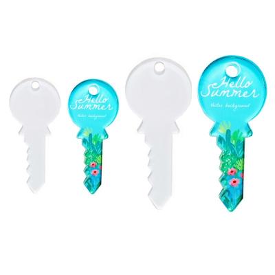 China Key Shape Acrylic Sublimation Keychain Blanks Custom Acrylic Keyring for sale