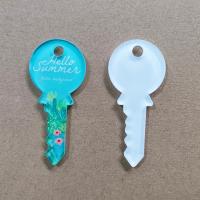 China Key Shape Acrylic Sublimation Keychain Blanks Custom Acrylic Keyring for sale