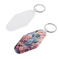 China Single Sided Printing Sublimation Motel Keychain Acrylic Sublimation Keychain Blanks DIY for sale