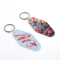China Single Sided Printing Sublimation Motel Keychain Acrylic Sublimation Keychain Blanks DIY for sale