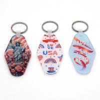 China Single Sided Printing Sublimation Motel Keychain Acrylic Sublimation Keychain Blanks DIY for sale