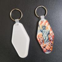 China Single Sided Printing Sublimation Motel Keychain Acrylic Sublimation Keychain Blanks DIY for sale