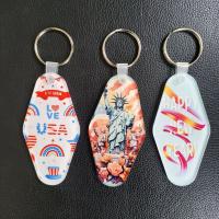 China Single Sided Printing Sublimation Motel Keychain Acrylic Sublimation Keychain Blanks DIY for sale
