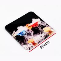 China Personalized Sublimation Acrylic Coaster Blanks With Cork Back Round And Square Shape 10cm Size for sale