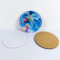 China Personalized Sublimation Acrylic Coaster Blanks With Cork Back Round And Square Shape 10cm Size for sale