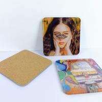 China Personalized Sublimation Acrylic Coaster Blanks With Cork Back Round And Square Shape 10cm Size for sale