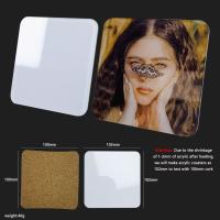 China Personalized Sublimation Acrylic Coaster Blanks With Cork Back Round And Square Shape 10cm Size for sale