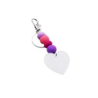China Heart Shape Sublimation Acrylic Keychains Blanks Custom Acrylic Keyring for sale