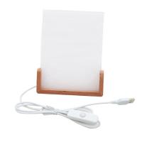 China U Shaped Acrylic Sublimation Led Photo Frame With Wooden Base Photo Printing Picture Frame Blanks for sale