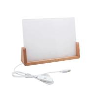 China U Shaped Acrylic Sublimation Led Photo Frame With Wooden Base Photo Printing Picture Frame Blanks for sale