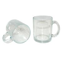China Coated Clear And Frosted Sublimation Glass Mug 11oz Smooth Finish for sale