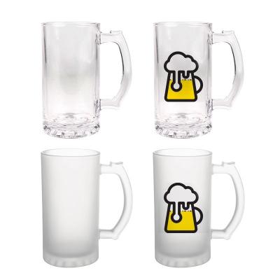 China Sublimation Glass Cup Custom Blank Transparent Sublimation Glass Beer Mug For 16oz And 22oz for sale