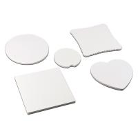 China Non Slip Sublimation Ceramic Coaster Blanks With Cork Back 10cm And 10.8cm Size for sale