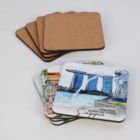 China Custom Blank MDF Sublimation Cork Coasters Wear Resistant Blank Coasters For Printing for sale