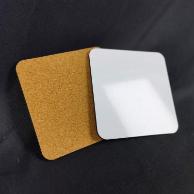 China Custom Blank MDF Sublimation Cork Coasters Wear Resistant Blank Coasters For Printing for sale