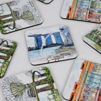 China Custom Blank MDF Sublimation Cork Coasters Wear Resistant Blank Coasters For Printing for sale