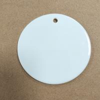 China 3 Inch Round Ceramic Sublimation Christmas Ornaments For Heat Transfer Printing for sale