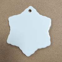 China 3 Inch Round Ceramic Sublimation Christmas Ornaments For Heat Transfer Printing for sale