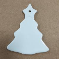 China 3 Inch Round Ceramic Sublimation Christmas Ornaments For Heat Transfer Printing for sale