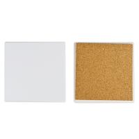 China Square White Coated Ceramic Coasters For Sublimation Custom Printed Ceramic Coasters for sale