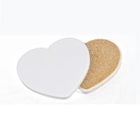 China Printable Heart Shape Sublimation Ceramic Coaster Blanks Personalized Ceramic Coasters for sale