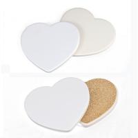 China Printable Heart Shape Sublimation Ceramic Coaster Blanks Personalized Ceramic Coasters for sale
