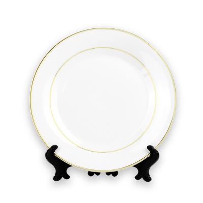 China Coated White Sublimation Ceramic Plates With Gold Trim Blanks for sale