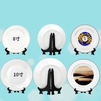 China Coated White Sublimation Ceramic Plates With Gold Trim Blanks for sale