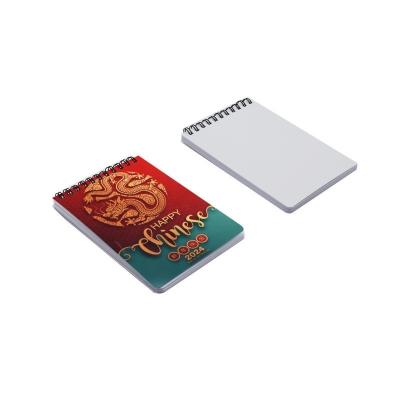 China DIY Double-Sided Printed PET Plastic Vertical Blank Sublimation Coil Notebook A6 Personalized Spiral Notebooks for sale