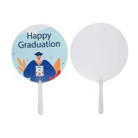 China DIY Double-Sided Printed PET Plastic Sublimation Advertising Fan Promotional Gift Custom Hand Fans for sale