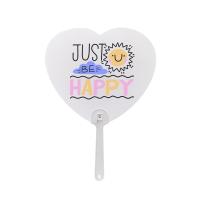 China DIY Double-Sided Printed PET Plastic Sublimation Advertising Fan Promotional Gift Custom Hand Fans for sale