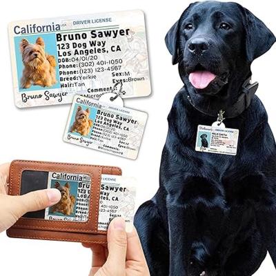 China Blanks Personalized PET License Tag For Pets Sublimation MDF Dog ID Anti-Lost Card Licence Plate Dog Tags for sale