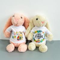 China DIY 30cm Sublimation Stuffed Animals Easter Bunny Plush Toy With Customizable T Shirt for sale