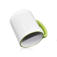 China Custom Blank Sublimation Ceramic Mug Rim Colored 11oz Sturdy  Design for sale