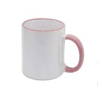 China Custom Blank Sublimation Ceramic Mug Rim Colored 11oz Sturdy  Design for sale
