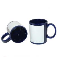 China 11oz Sublimation Ceramic Coffee Mug With White Patch Bulk Sublimation Mugs for sale