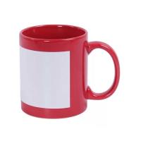 China 11oz Sublimation Ceramic Coffee Mug With White Patch Bulk Sublimation Mugs for sale