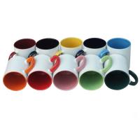 China Blank 11oz Ceramic Sublimation Coloured Mugs Two Tone Design for sale