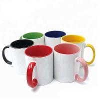 China Blank 11oz Ceramic Sublimation Coloured Mugs Two Tone Design for sale
