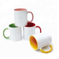 China Blank 11oz Ceramic Sublimation Coloured Mugs Two Tone Design for sale